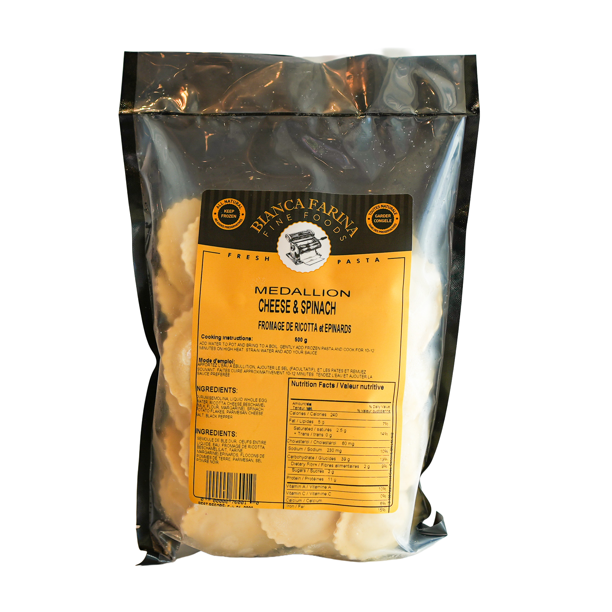 Bianca Farina Fine Foods | Cheese & Spinach Medallion Pasta – Urban ...